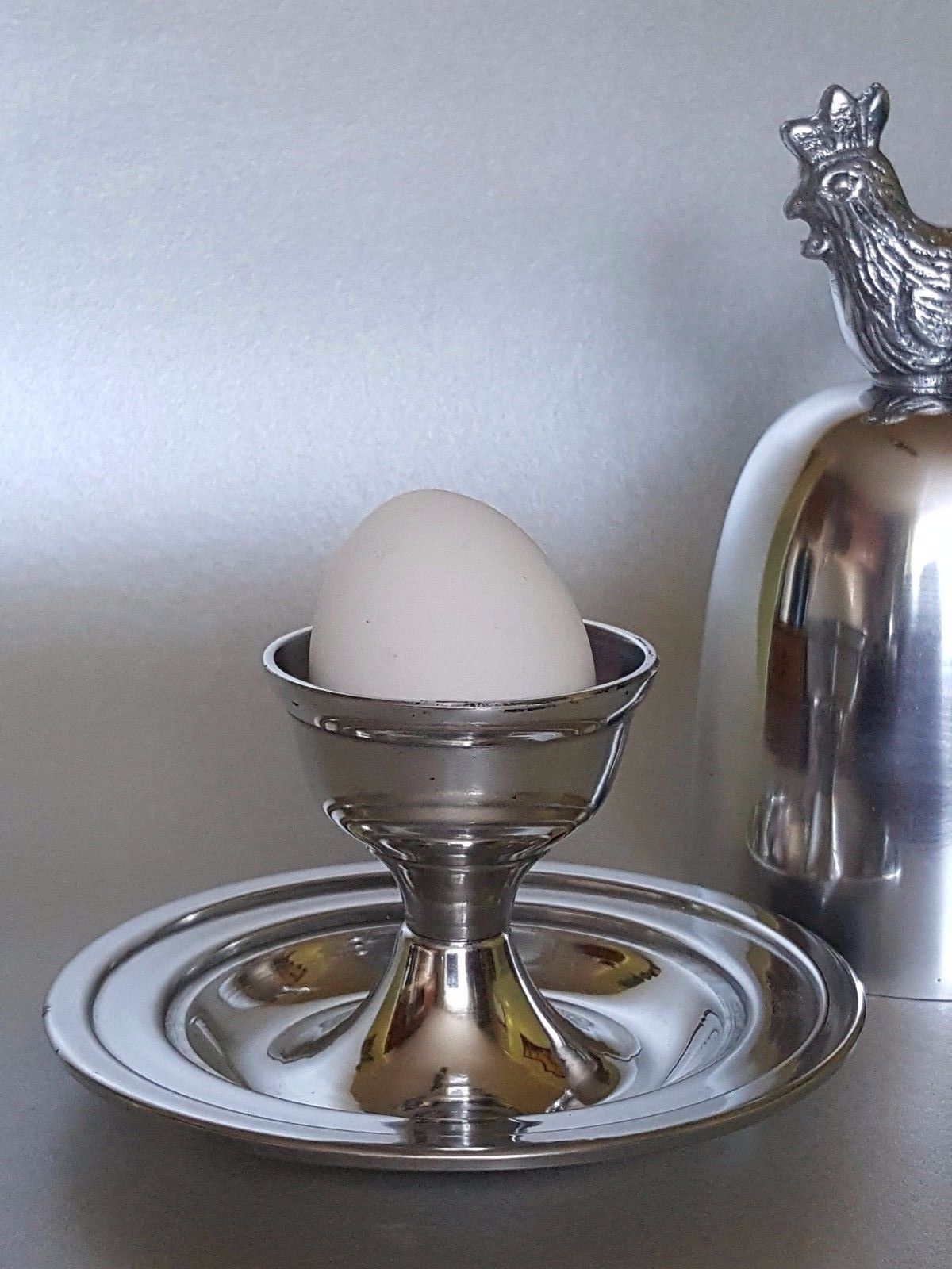 Eierwärmer Eierhalter Alu Hahn mit Haube |Nice Deko